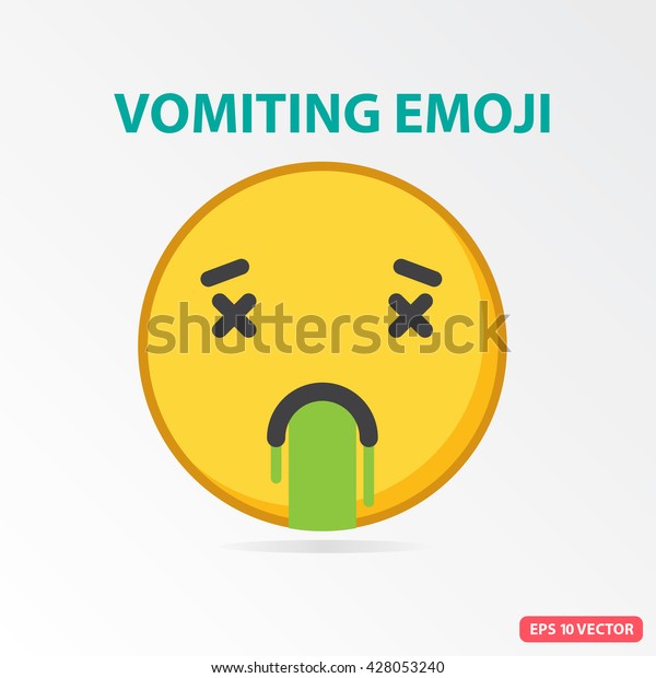 Single Vomiting Emoji Isolated Vector Illustration Stock Vector ...