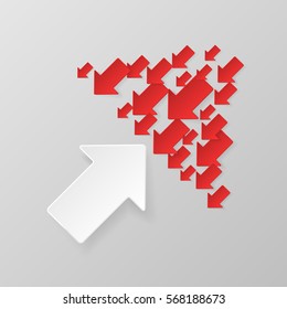 Single White Arrow Against Many Red Stock Vector (Royalty Free ...