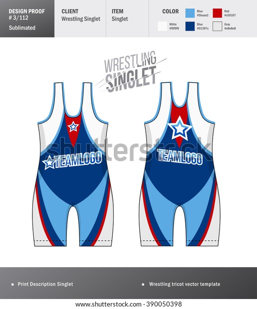 Singlet Vector Template Wrestling Tricot Design: vector de stock (libre ...