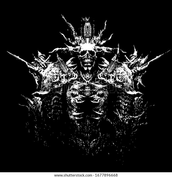 Sinister Lord Necromancer Consisting Many Bones Stock Vector (Royalty ...