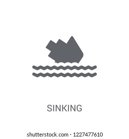Sinking Icon Trendy Sinking Logo Concept: vector de stock (libre de ...