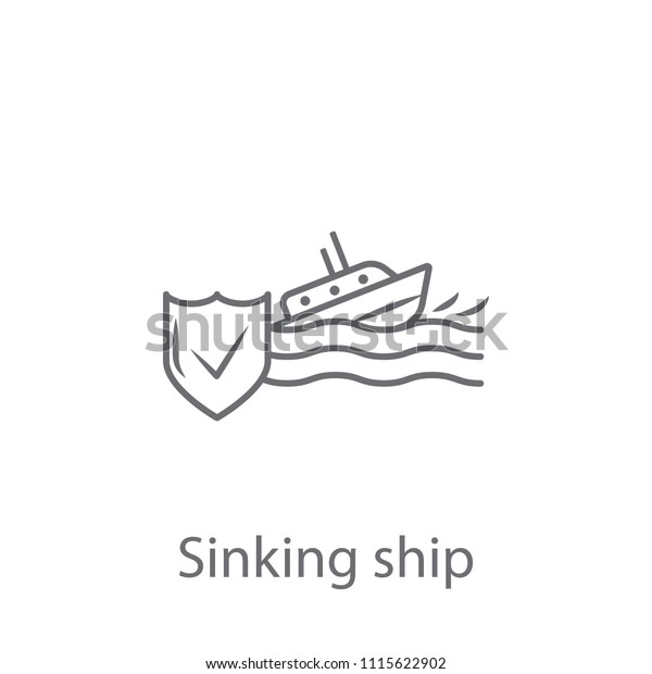 Sinking Ship Insurance Icon Simple Element Stock Vector (Royalty Free ...