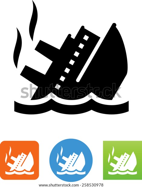 Sinking Ship Titanic Symbol Stock Vector (Royalty Free) 258530978