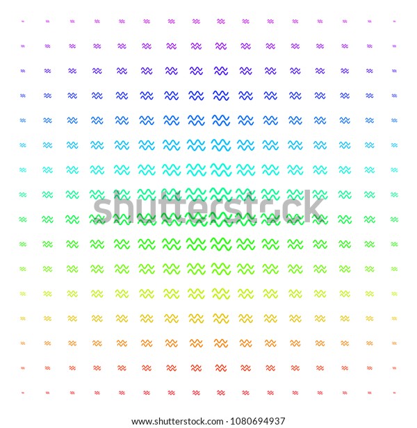 Sinusoid Waves Icon Rainbow Colored Halftone Stock Vector (Royalty Free ...