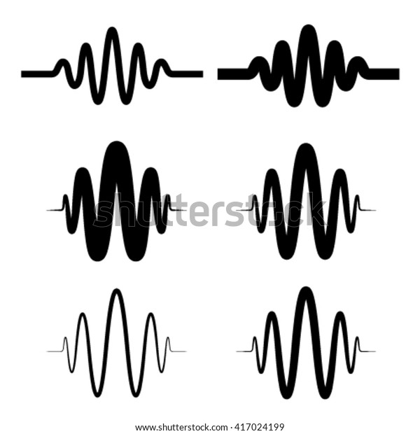 Sinusoidal Sound Wave Black Symbol Vector Stock Vector (Royalty Free ...