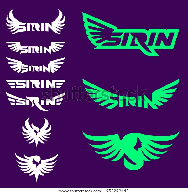 Sirin Symbol Wordmark Set Vector Illustration Stock Vector (Royalty ...