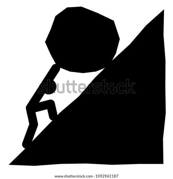 Sisyphus Vector Illustration Black Icon Stock Vector (Royalty Free ...