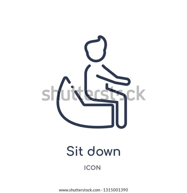 Sit Down Icon People Outline Collection Stock Vector (Royalty Free ...