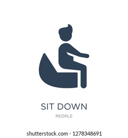 Sit Down Icon People Outline Collection Stock Vector (Royalty Free ...
