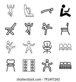 Sit Icons Set 16 Editable Outline Stock Vector (Royalty Free) 791497243