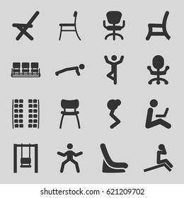 Sit Icons Set Set 16 Sit Stock Vector (Royalty Free) 673132918