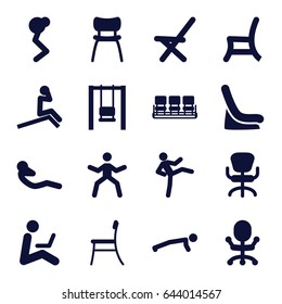 Sit Icons Set Set 16 Sit Stock Vector (Royalty Free) 622896671