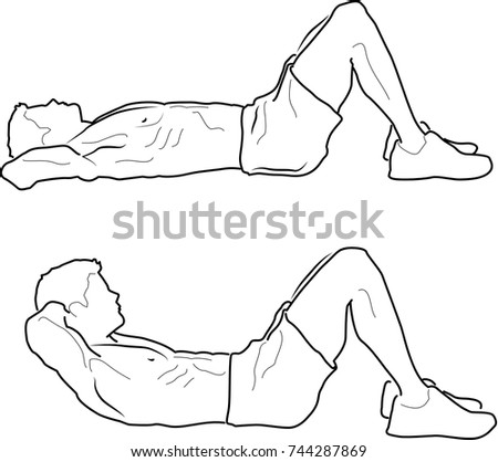 Sit Ups Workout Illustration Stock Vector (Royalty Free) 744287869 ...