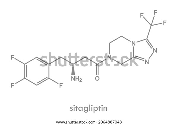 Sitagliptin Structure Molecule Dpp4 Inhibitor Drug Stock Vector ...