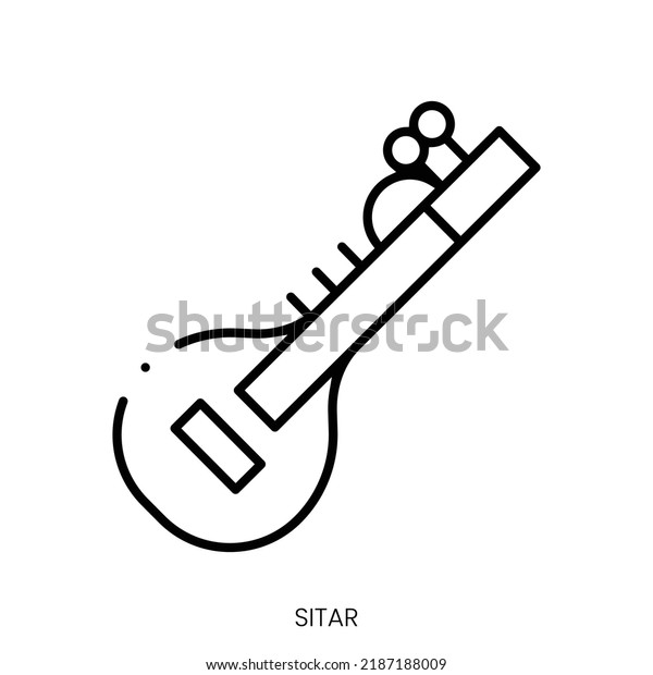 Sitar Icon Linear Style Sign Isolated Stock Vector (Royalty Free ...