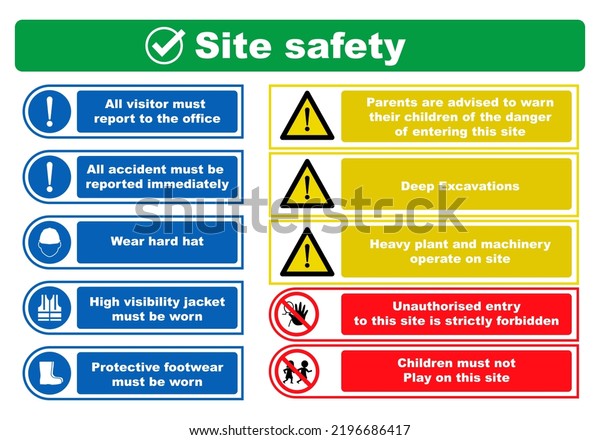 Site Safety Poster Flat Design Editable: เวกเตอร์สต็อก (ปลอดค่า ...