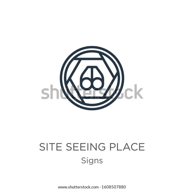Site Seeing Place Icon Thin Linear Stock Vector (Royalty Free ...