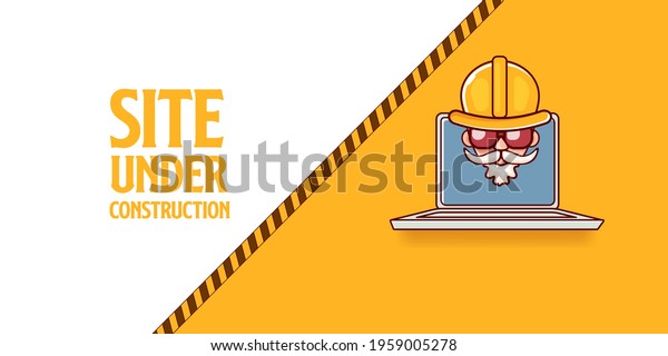Site Under Construction Orange Web Landing Stock Vector (Royalty Free ...