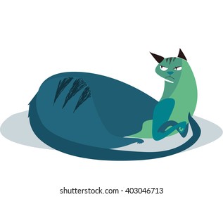 Vector Black Cat Puking Nausea Vomit Stock Vector (Royalty Free) 1889524291