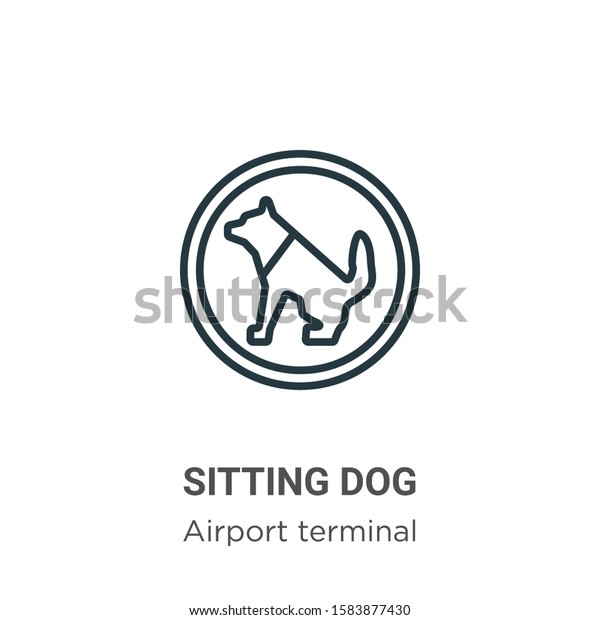 Sitting Dog Outline Vector Icon Thin Stock Vector (Royalty Free ...