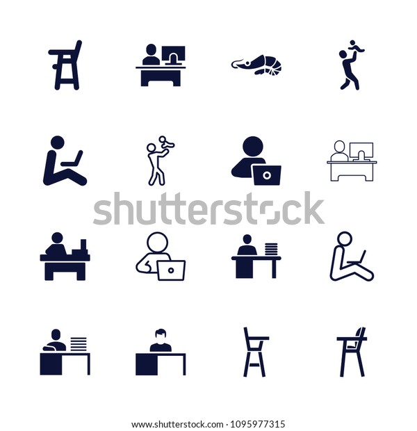 Sitting Icon Collection 16 Sitting Filled Stock Vector (Royalty Free ...