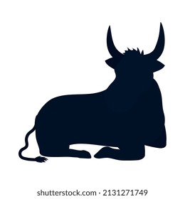 Sitting Ox On White Background Stock Vector (Royalty Free) 2131271749 ...