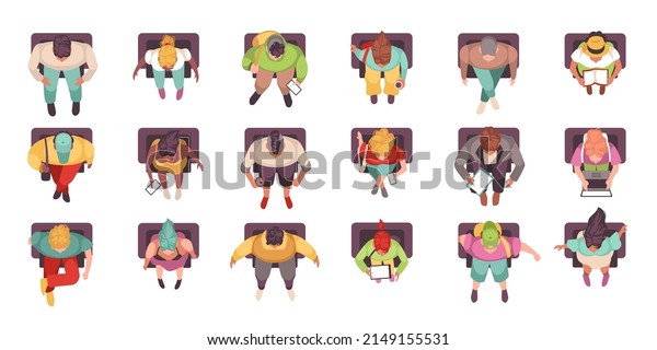 Sitting People Top View Men Women Stock Vector (Royalty Free ...