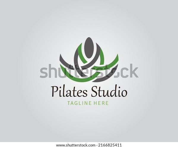 Sitting Pose Pilates Abstract Line Art Stock Vector (Royalty Free ...