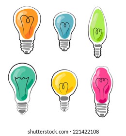 Six Cartoon Colored Lights Stock Vector (Royalty Free) 221422108 ...