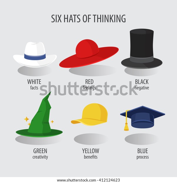 Six Color Hats Vector Illustration Modern Stock Vector (Royalty Free ...
