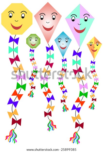 Six Colorful Paper Kites Stock Vector (Royalty Free) 25899385 ...