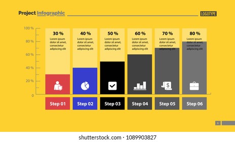 Six Columns Bar Chart Slide Template Stock Vector (Royalty Free ...