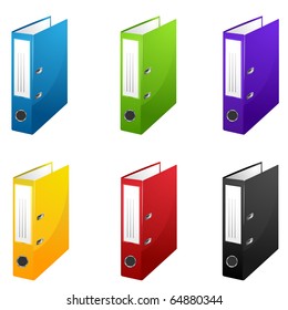 Six Different Color Folders Stock Vector (Royalty Free) 64880344