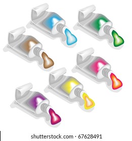 Six Different Colors Tube Stock Vector (Royalty Free) 67628491 ...