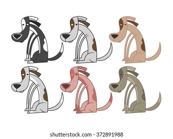 Six Funny Dogs Vector Illustration Stock Vector (Royalty Free ...