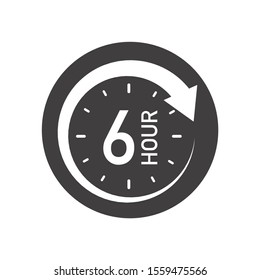 Six Hours Round Icon Arrow Black Stock Vector (Royalty Free) 1559475566 ...