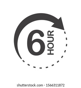 Six Hours Round Icon Arrow Black Stock Vector (Royalty Free) 1566311872 ...