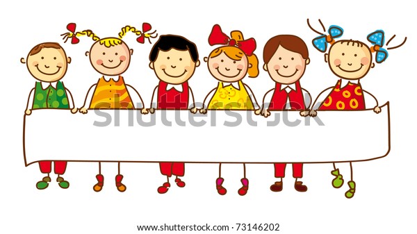 Six Kids Sign Stock Vector (Royalty Free) 73146202