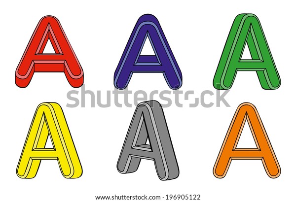 Six Letter 3d On White Background Stock Vector (Royalty Free) 196905122