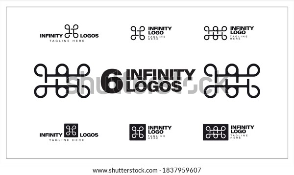 Six Logo Templates Infinity Symbol Brands Stock Vector (Royalty Free ...