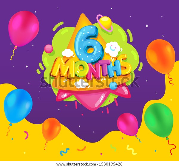 Six Months Baby Poster Vector Color : image vectorielle de stock (libre ...