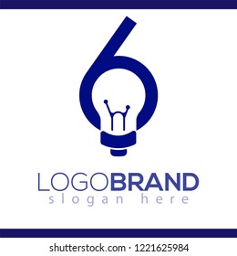 Six Number Smart Bulb Logo Vector Stock Vector (Royalty Free ...