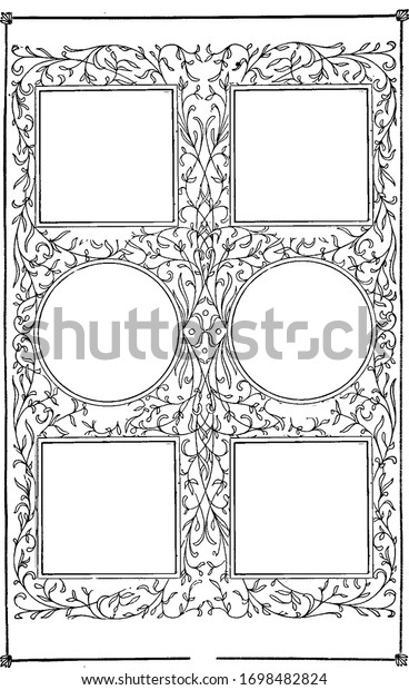 Six Part Frame Have Leaves Background Stock Vector (Royalty Free ...
