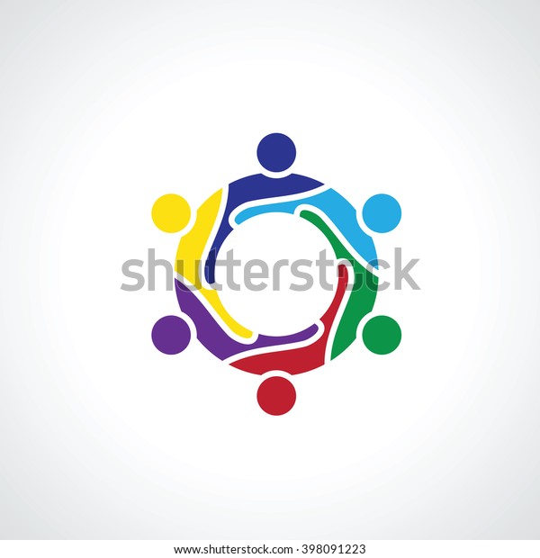 Six People Icon People Friends Logo Stock Vector (Royalty Free ...
