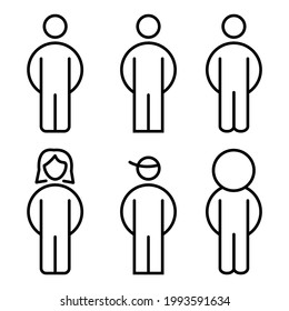 Six People Icon Set Simple Line Stock Vector (Royalty Free) 1993591634 ...