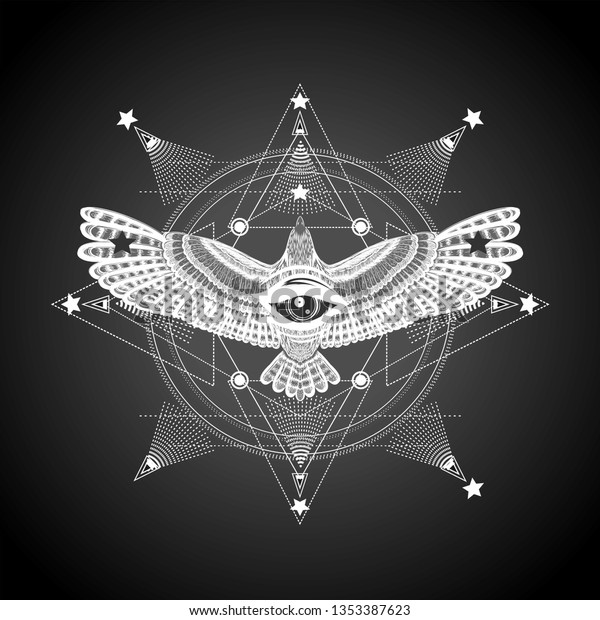 Six Pointed Star All Seeing Eye Stock Vector (Royalty Free) 1353387623 ...