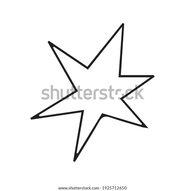 Six Rays Star Line On White Stock Vector (Royalty Free) 1925712650 ...