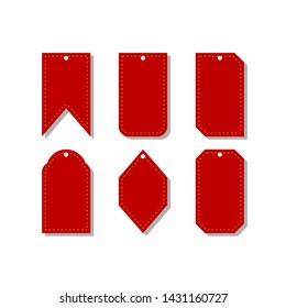 Six Set Red Tag Labels Vector Stock Vector (Royalty Free) 1431160727 ...