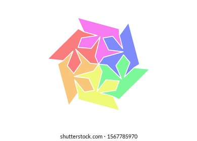 Six Sided Geometric Polygon Symbol Template Stock Vector (Royalty Free ...