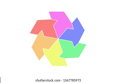 Six Sided Geometric Polygon Symbol Template Stock Vector (Royalty Free ...